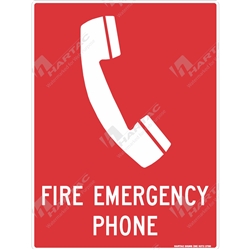 HS6711 - Fire & Safety "Fire Emergency Phone" Metal Non-Reflective ...