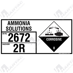 HS6841 - Hazchem (EIP) "Ammonia Solutions" Metal Non-Reflective (UN2672 ...