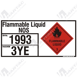 HS6861 - Hazchem (EIP) "Flammable Liquid NOS" Metal Non-Reflective ...