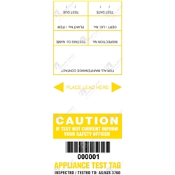 SLATY - Self Laminating Appliance Test Tag (Pack of 100) - Yellow ...