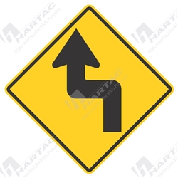 W1-2C(L) - Traffic (Warning) "Reverse Turn Left" Aluminium Reflective ...