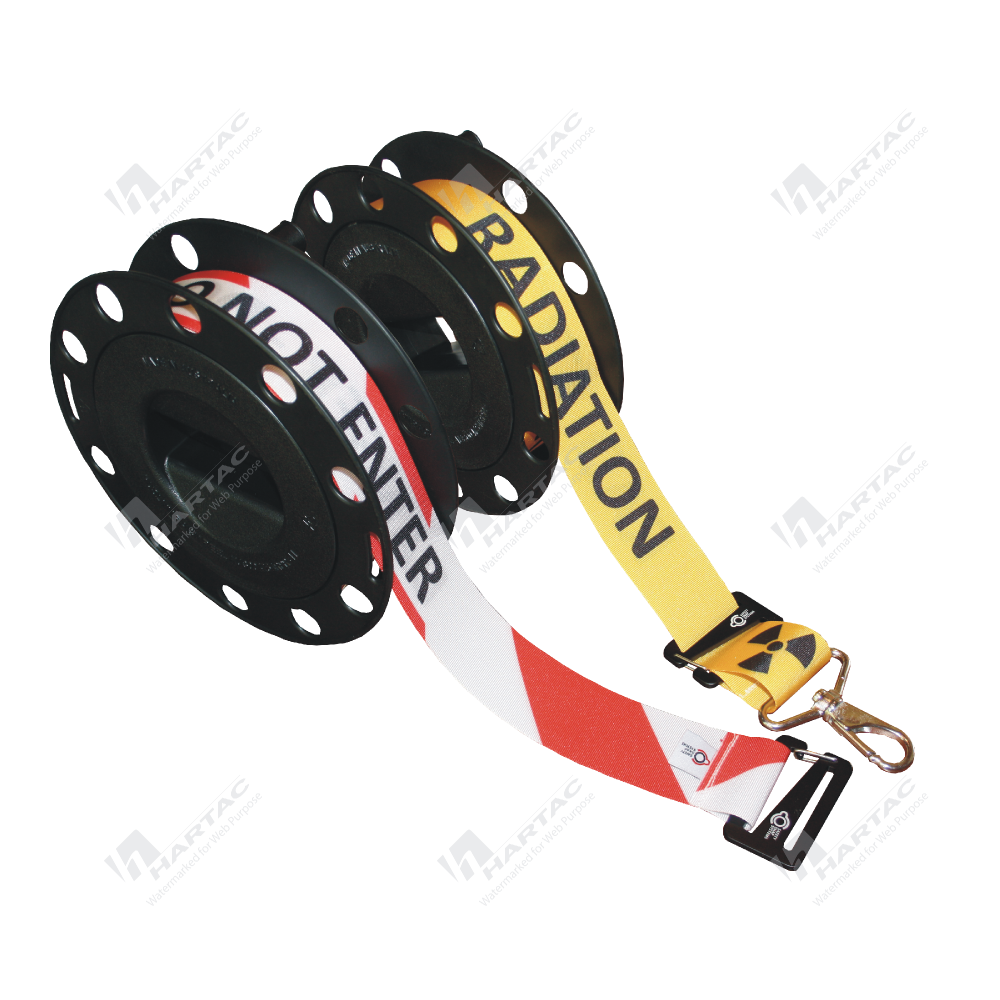 HSMSB25-Y - 25m Manual Safety Barrier w/ Yellow Tape w/ SS316 Hook Clip ...