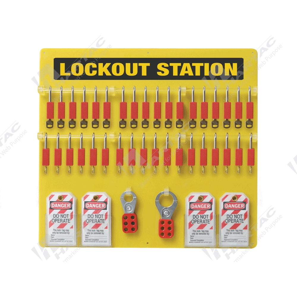 Lockout Kits and Stations - 36-Lock Board w/ Padlock - Company Name ...
