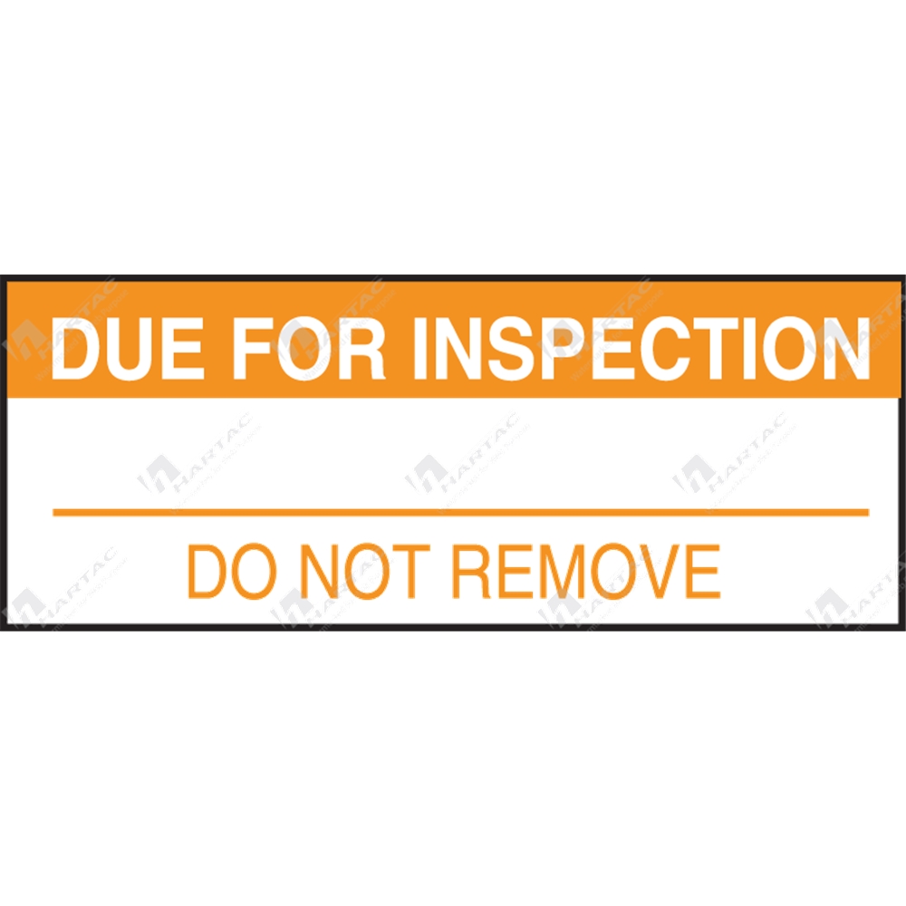 Vinyl Cloth Write-On Labels - Due For Inspection ...... Calibration ...