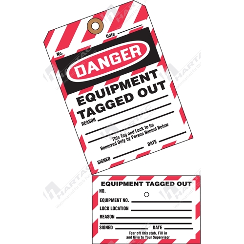 2-Part Lockout Tags - Danger: Equipment Tagged Out 2 Part Lock-Outs ...