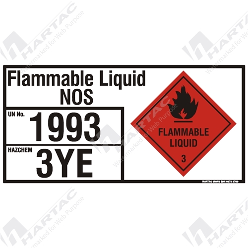 Hs6861 Hazchem Eip Flammable Liquid Nos Metal Non Reflective Un1993 Hazcode3ye Class3 