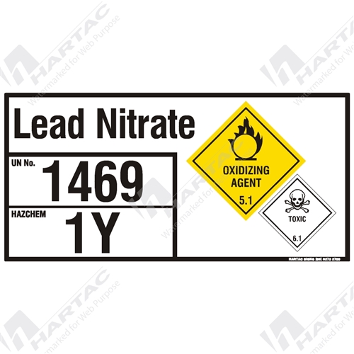 HS6871 - 800*400 EIP Metal Non-Ref Lead Nitrate UN1469 Haz 1Y Class 5.1 ...