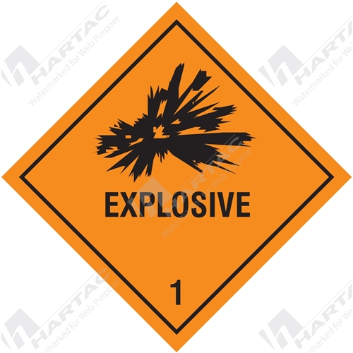 HS6910 - 100*100 Haz S/A Non-Ref Explosive 1 With Picto Diamond Black ...