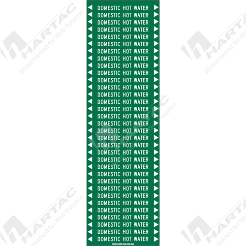 PG102 - 89*300 Pipemarker Type T S/A Non-Ref (pk10) Domestic Hot Water ...