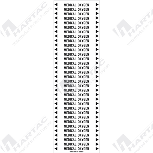 PH052 - 89*300 Pipemarker Type T S/A Non-Ref (pk10) Medical Oxygen ...