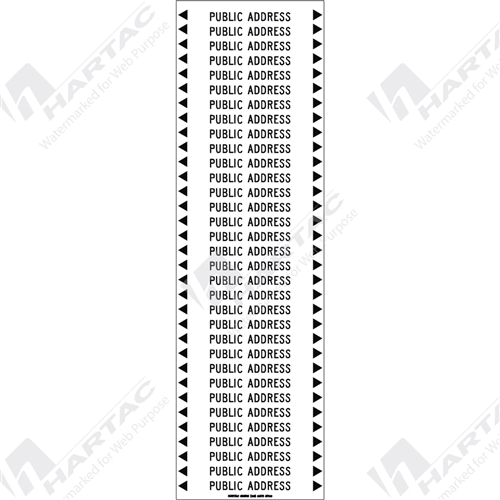 PW102 - Pipemarker "Public Address" Self-Adhesive Non-Reflective (Pack of 10) - 89mm x 300mm ...