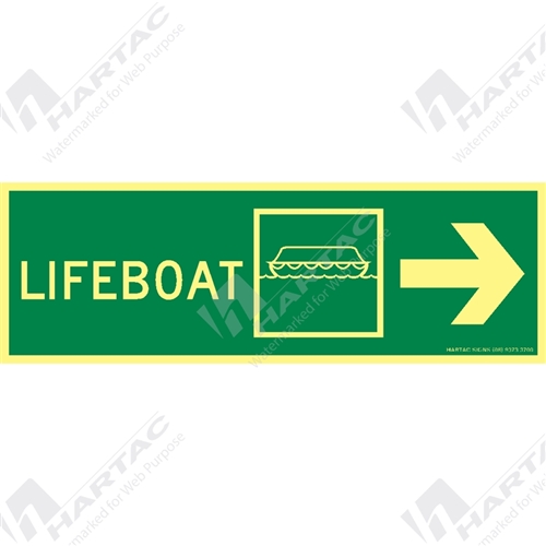 Directions Signs - Marine Sign Directions Lifeboat w/ Arrow Right On ...