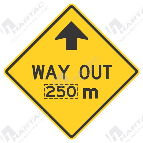 Warning Signs - Way Out __m Aluminium Reflective Class 1 - Company Name ...