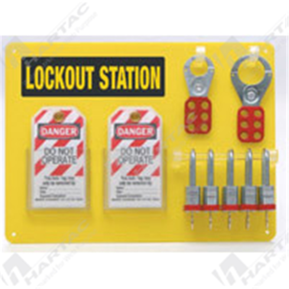 51186 - 5-Lock Board with Brady 19mm Steel Padlocks - Hartac Australia