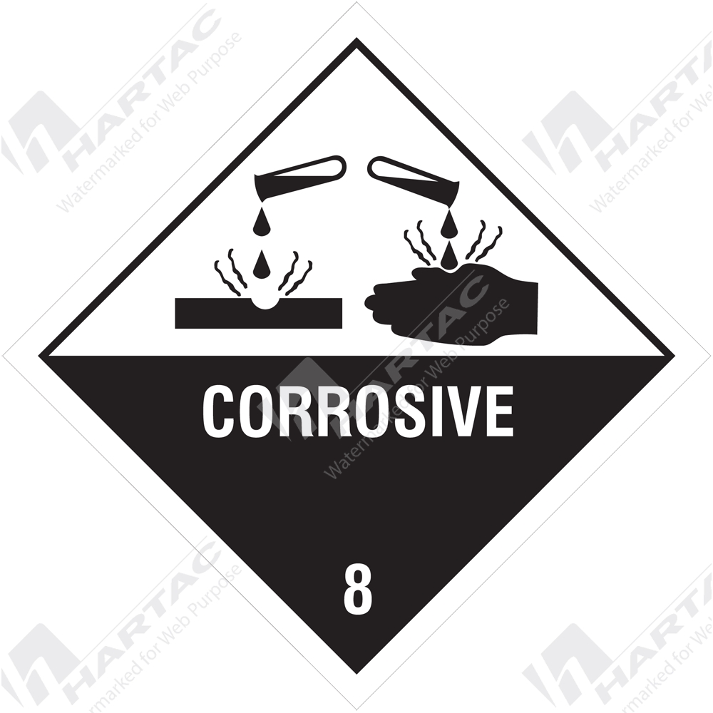835583 - Hazchem (Hazardous Goods Labels) "Corrosive 8" Self-Adhesive ...
