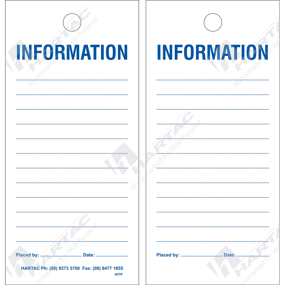 HITP - Hartac Poly Tag 75*160 Information - Hartac Australia