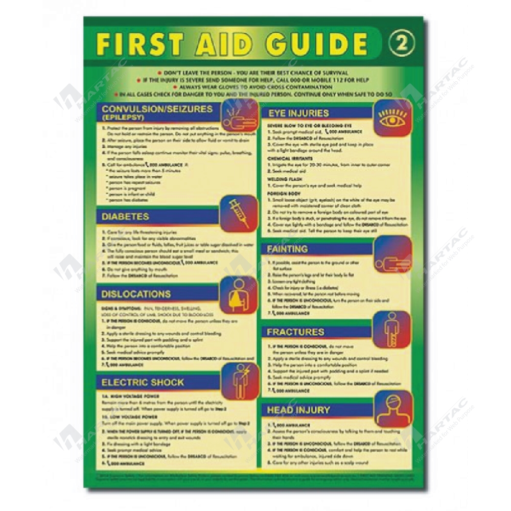 Hs11395 First Aid Guide 2 Laminated Poster 300mm X 420mm Hartac