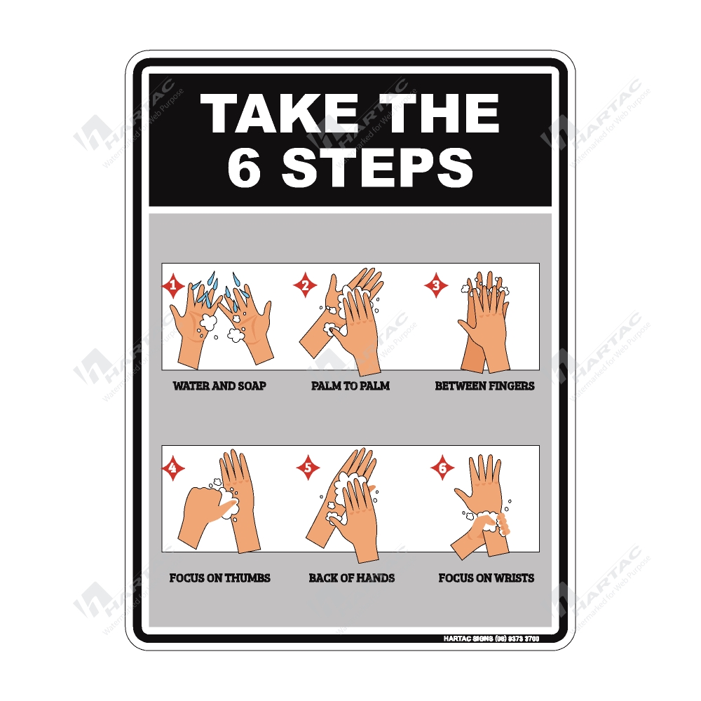 HS11652-1 - Coronavirus (COVID-19) Health Warning "Take The 6 Steps ...