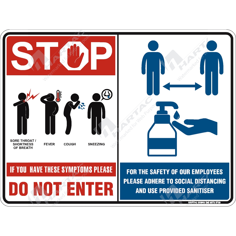 HS11725-2 - Coronavirus (COVID-19) Health Warning "Stop If You Have ...