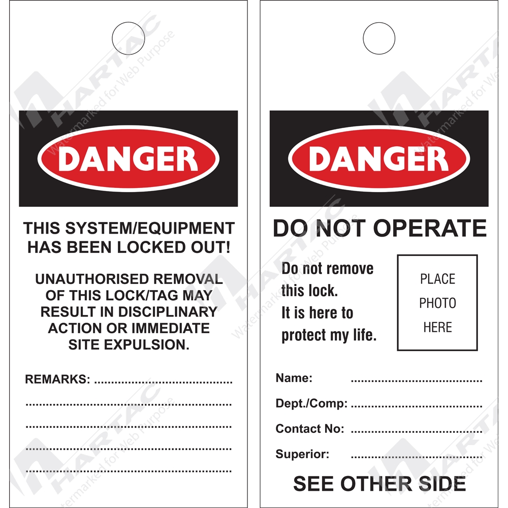 HS3585 - "System/Equipment Lockout (Non-Laminated)" Outdoor ...