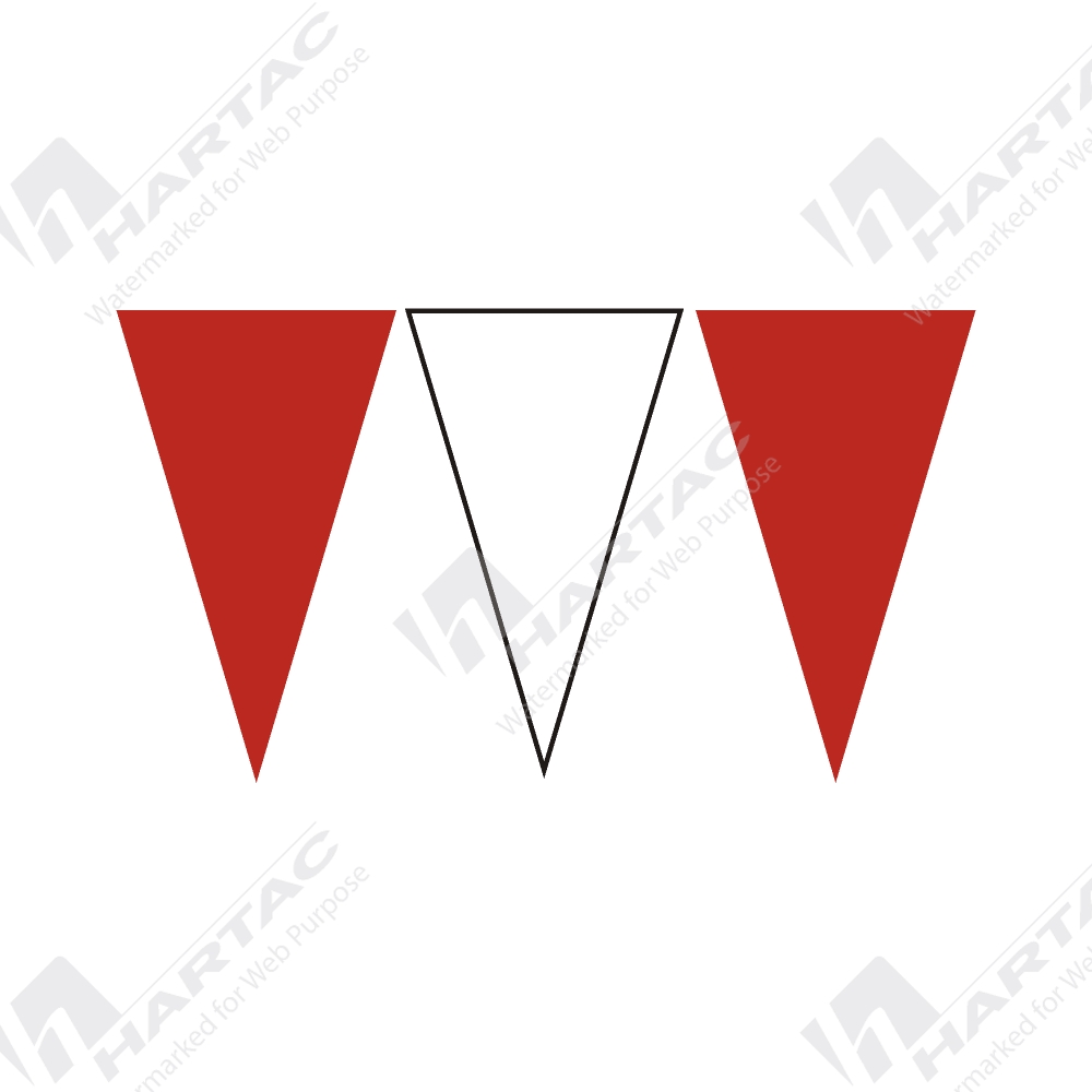Bunting Flags/Barricading - 30mtr Roll Red & White Alternating Bunting ...
