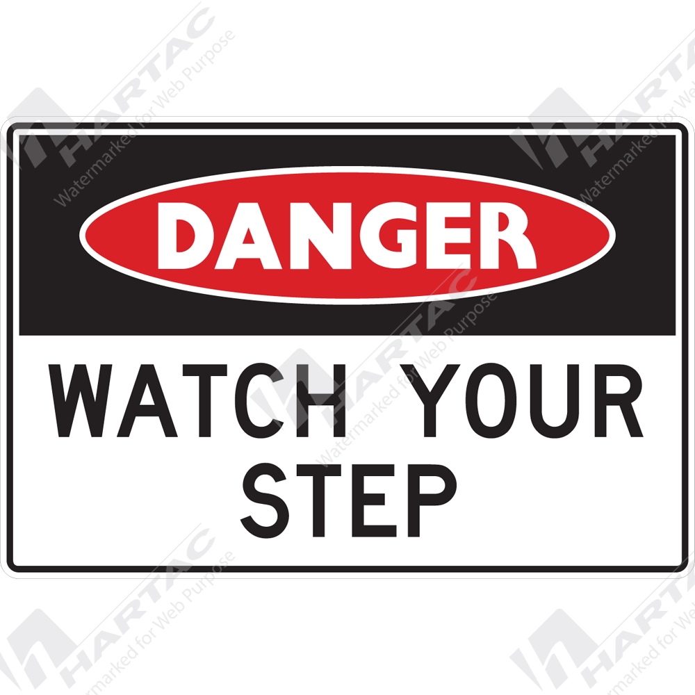 HS5095 - 450*300 Danger Metal Non-Ref Watch Your Step Black & Red on ...
