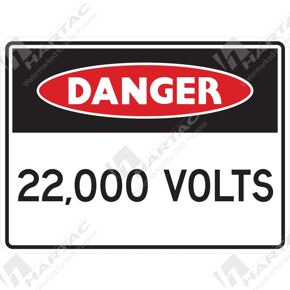 HS5233 - Danger (Electrical) "22,000 Volts" Polypropylene Non ...