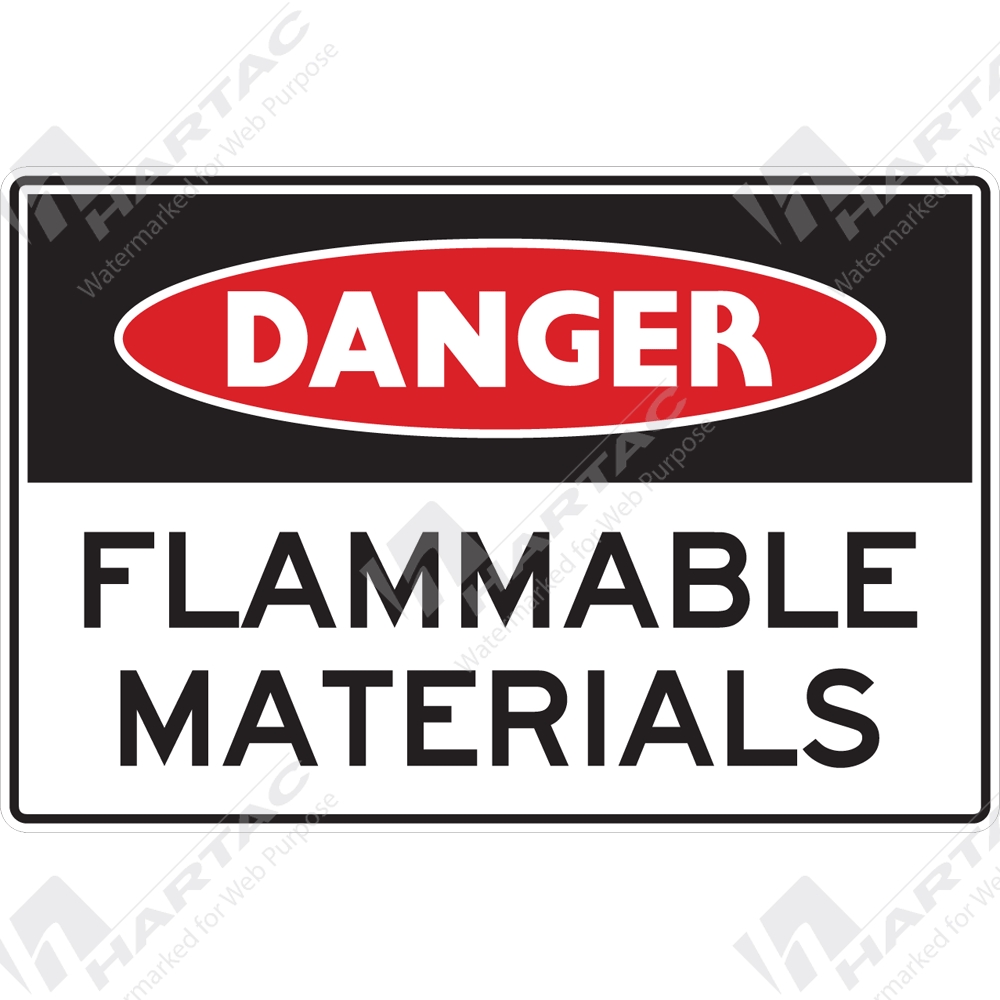 HS5256 - 600*450 Danger Metal Non-Ref Flammable Materials Black & Red ...