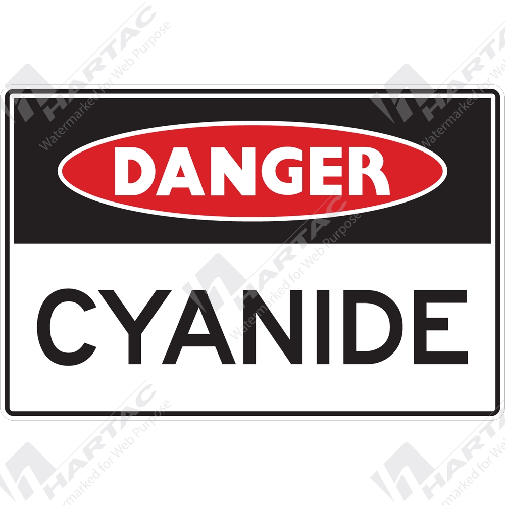 HS5313 - 450*300 Danger Metal Ref CL2 Cyanide Black & Red on White ...