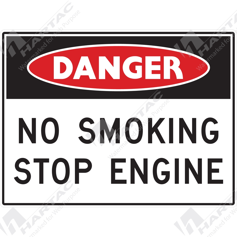 HS5432 - Danger (No Smoking) "No Smoking Stop Engine" Metal Non ...