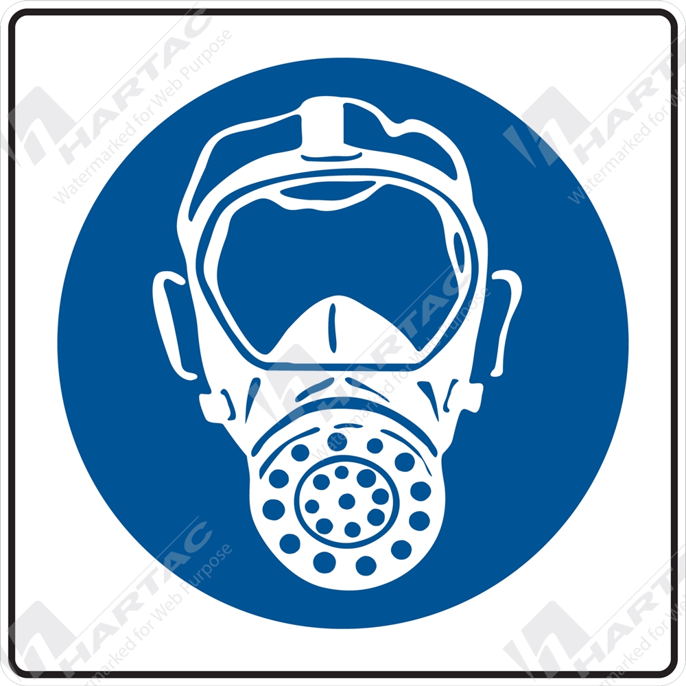 HS5751 - 300*300 Mandat S/A Non-Ref Respirator Pictogram Blue on White ...