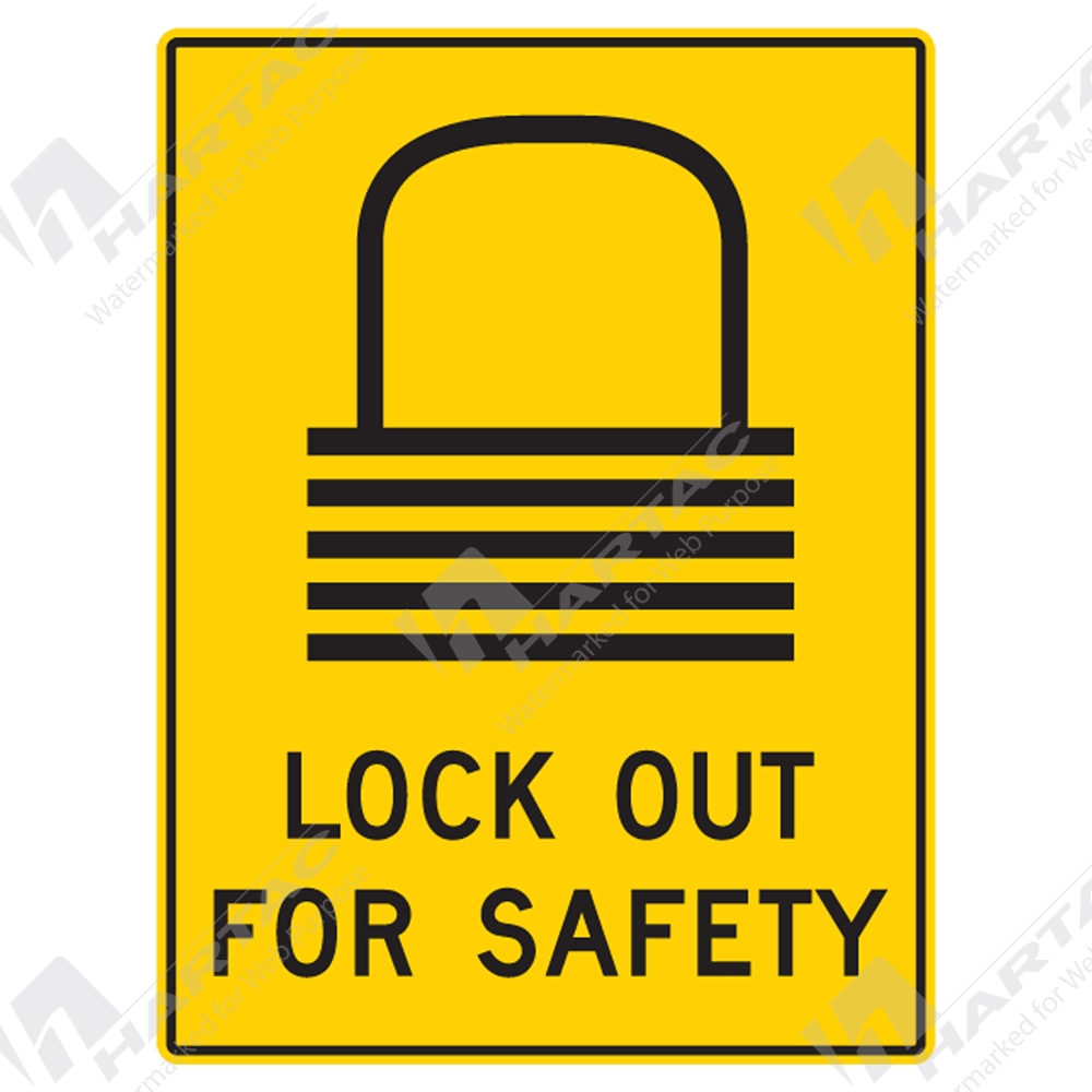HS5885 - Warning "Lock Out For Safety" Polypropylene Non-Reflective ...