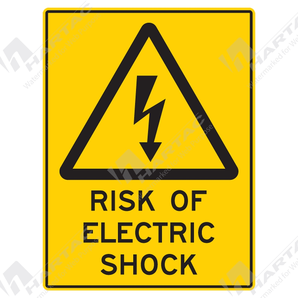 HS5901 - 225*300 Warn Poly Non-Ref Risk Of Electric Shock With Picto ...
