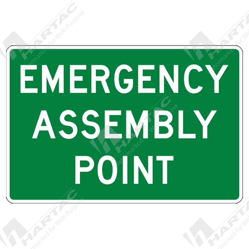 HS6308 - 600*450 Gen Poly Non-Ref Emergency Assembly Point White on ...