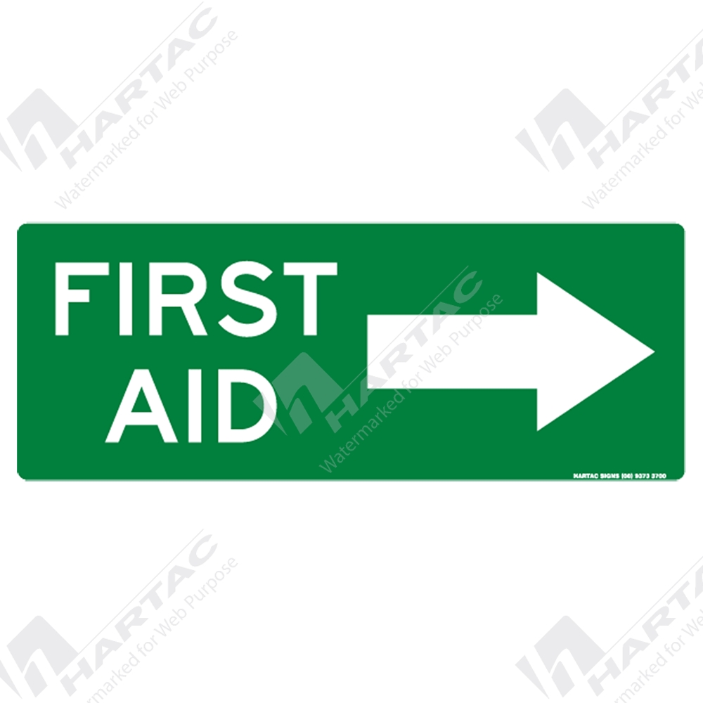 HS6345 - Emergency (Info) "First Aid With Right Arrow" Metal Non ...