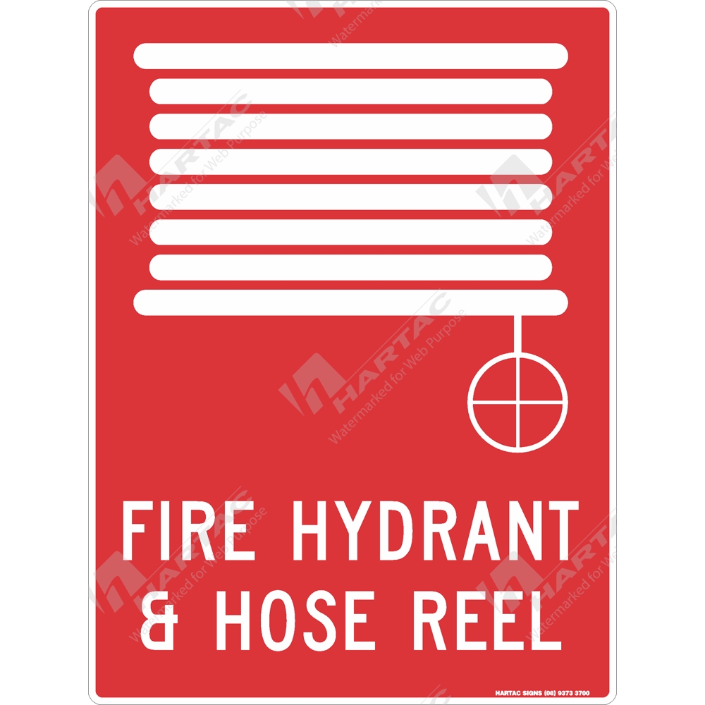 HS6699 - Fire & Safety "Fire Hydrant & Hose Reel" Metal Non-Reflective ...