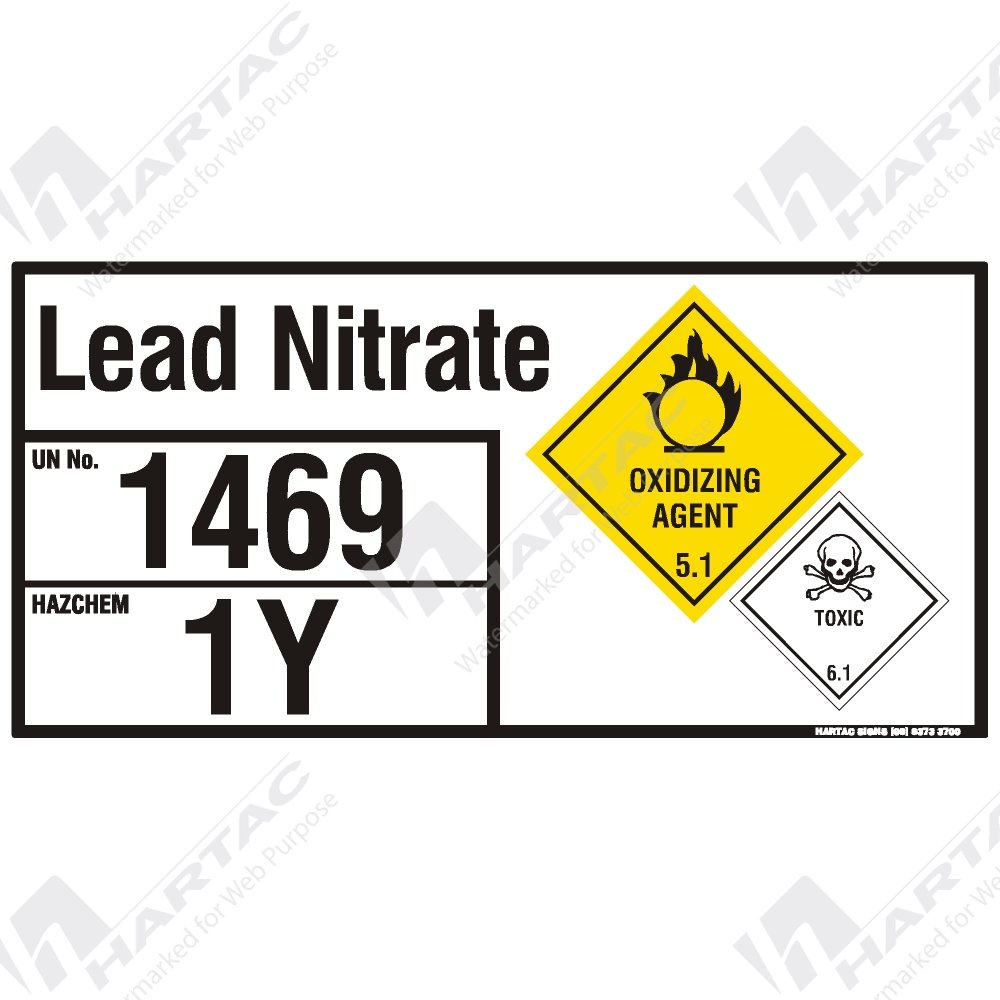 HS6871 - 800*400 EIP Metal Non-Ref Lead Nitrate UN1469 Haz 1Y Class 5.1 ...