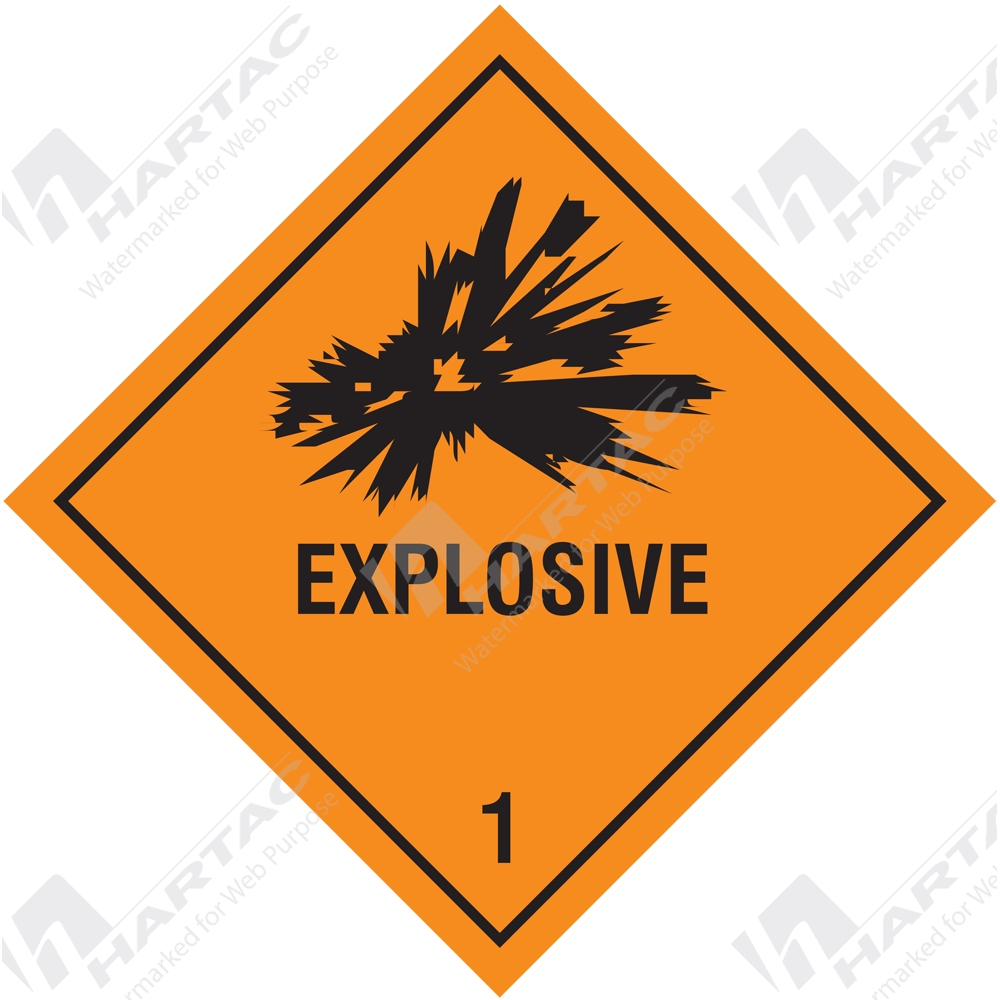 HS6910 - 100*100 Haz S/A Non-Ref Explosive 1 With Picto Diamond Black ...