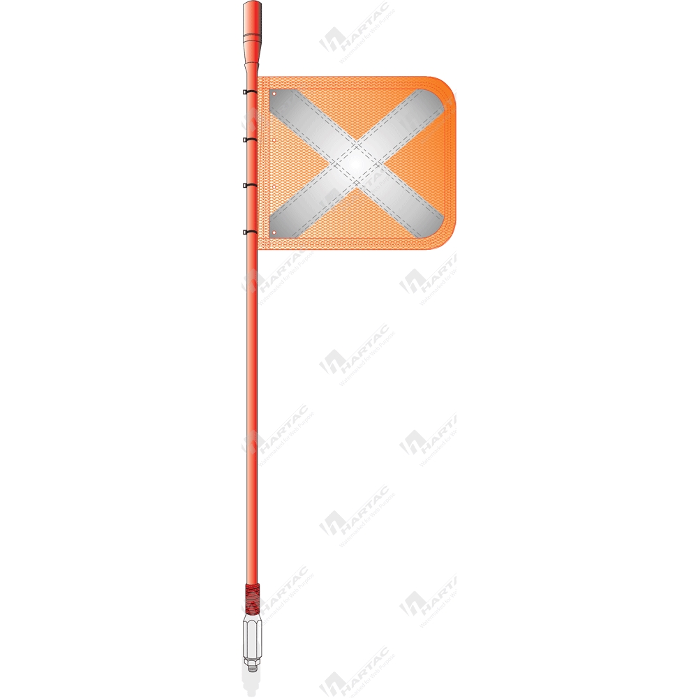 HS7081-38 - LED Light & Reflective X Orange Mesh Flag Aerial with Bolt ...