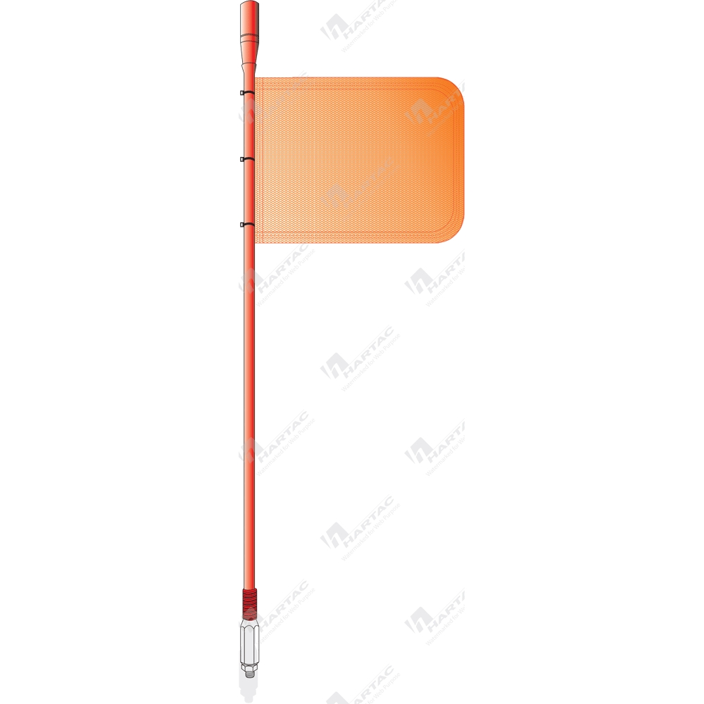 HS7081-52 - 1.2mtr LED Light & Orange Mesh Flag Aerial with Bolt-On ...