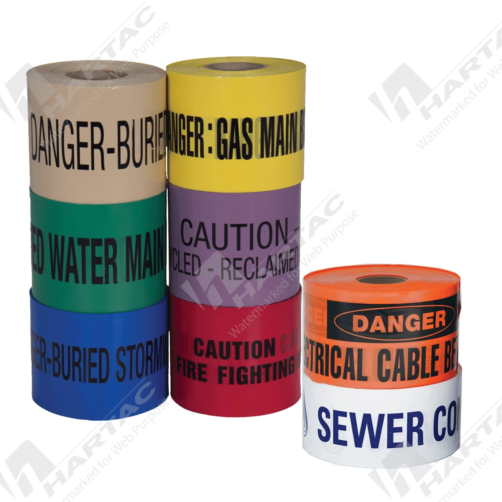 MMT052 - Underground Non Detectable Tape 150mm x 250m (Black Text) Blue ...