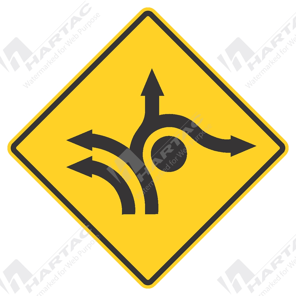 MR-WDAD-14B - 750*750 Traff Alum Ref CL1 Dual Lane Roundabout (4 Legs ...