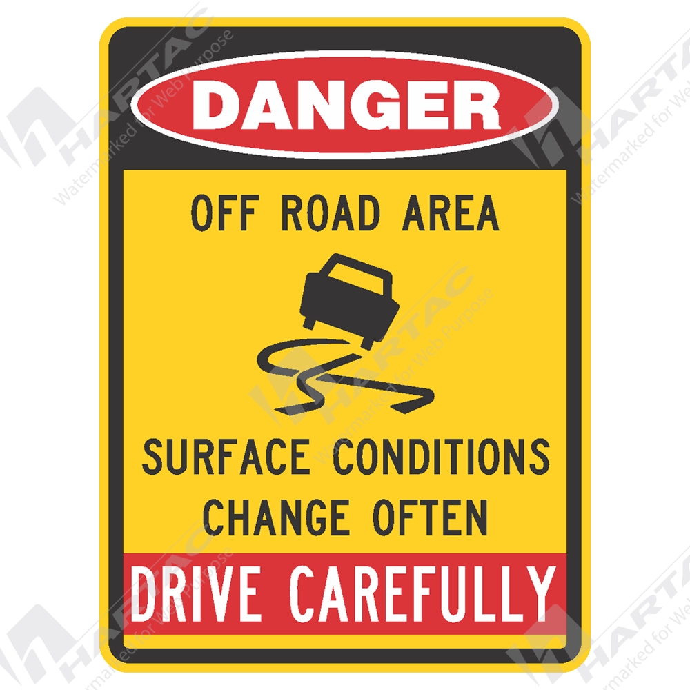 MR-WSP-16 - 900*1200 Traff Alum Ref CL1 Danger Off Road Area Surface Blk,Red & Wht on Yel (POA ...