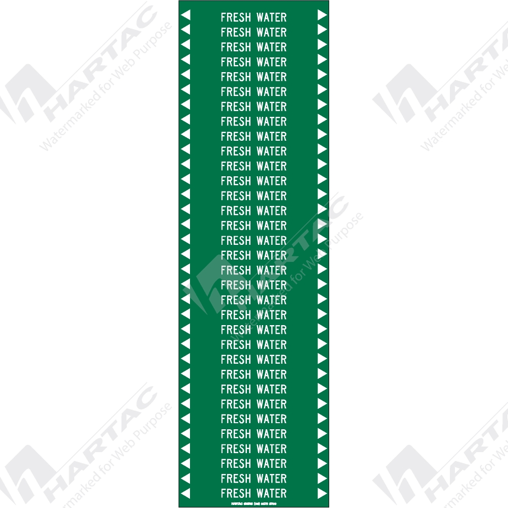 PG342 - 89*300 Pipemarker Type T S/A Non-Ref (pk10) Fresh Water White ...