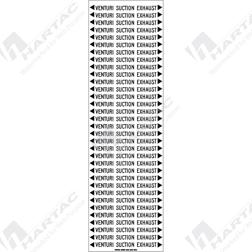 PH162 - Pipemarker "Venturi Suction Exhaust Black on Biscuit" Self ...