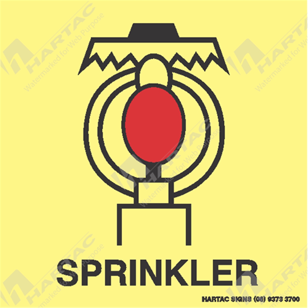 PR6045JJ - 150*150mm - Marine Poly Space Protected By Sprinkler Red and ...