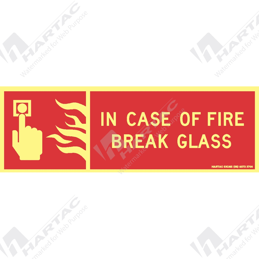 PR6143GM - 300*100mm - Marine Poly In Case Of Fire Break Glass Red on ...