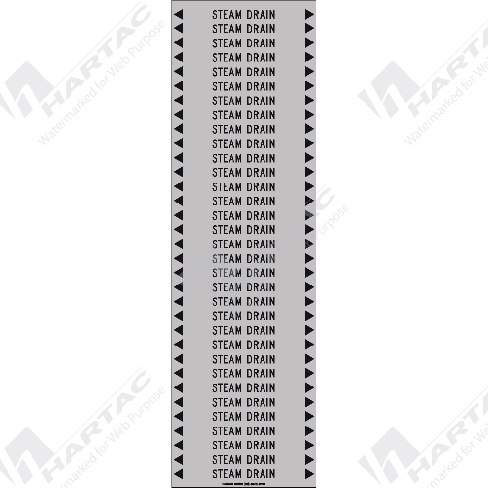 PS222 - 89*300 Pipemarker Type T S/A Non-Ref (pk10) Steam Drain Black ...