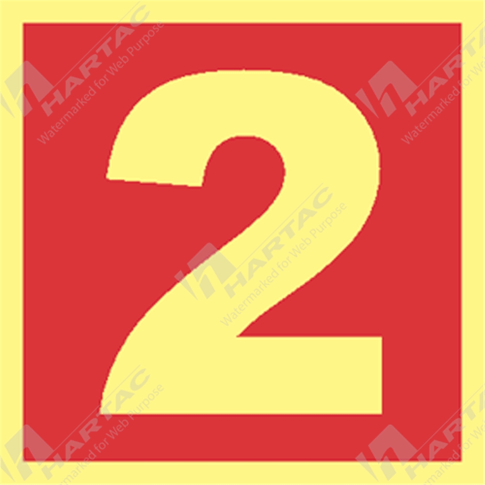 PV6202JJ - 150*150mm - Marine S/A Number 2 Luminous on Red - Hartac ...