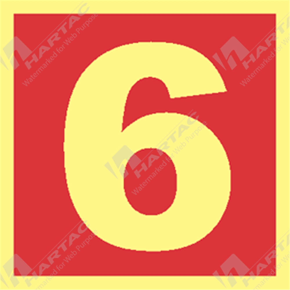 PV6206JJ - Marine (Fire Equipment) "Number 6" Self-Adhesive ...